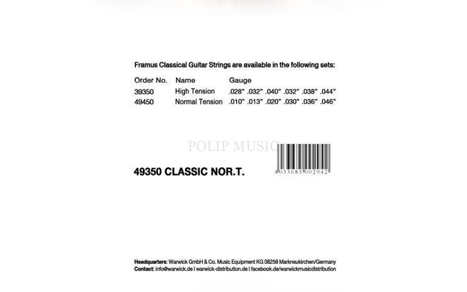 Framus 49450 Normal Tension 028-043 klasszikus gitárhúr szett ...